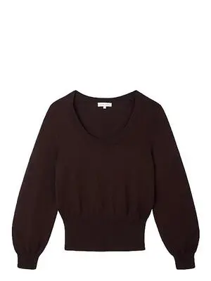 THE WHITE COMPANY Cotton Scoop-neck Jumper - Dark Choc