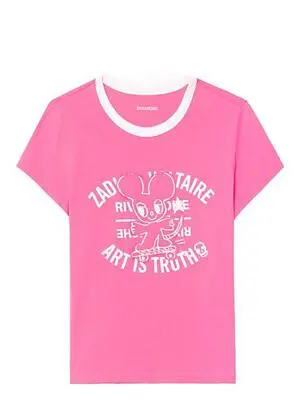 Zadig&Voltaire Mouse-print Cotton-jersey T-shirt - Lady