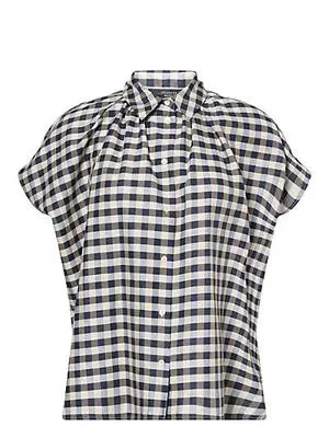 Max Mara Gingham-print Oversize Shirt - Navy Vichy