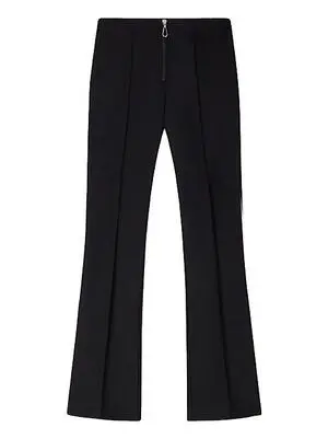 Sandro Seam-detail Flared-leg High-rise Trousers - Black