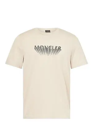 Moncler Badge Crewneck Cotton-jersey T-shirt - Light Grey