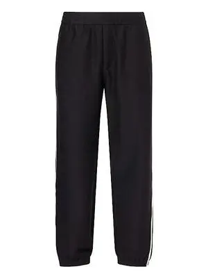 Emporio Armani Striped Straight-leg Cotton-blend Jogging Bottoms - Black Beauty