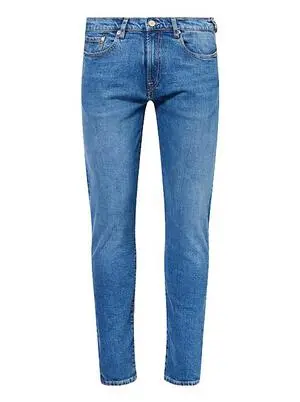 Paul Smith Brand-patch Tapered-leg Stretch-denim Jeans - Blue