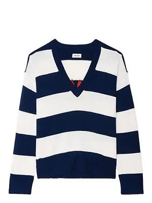 Zadig&Voltaire Wool And Cashmere Striped Jumper - Marine