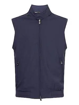 Corneliani Regular-fit Stretch-wool Blend Gilet - Dark Blue