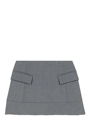 Maje Ruffle-hem Wool-blend Mini Skirt - Grey