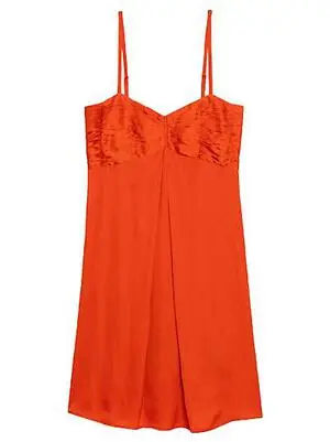 Zadig&Voltaire Rippies Pleated-bodice Mini Dress - Tangerine