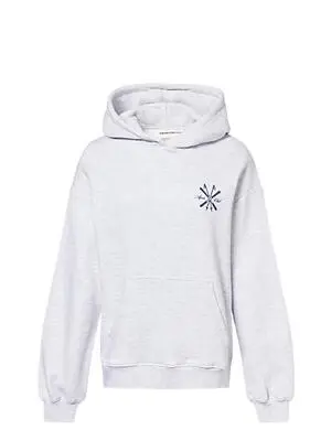 THE COUTURE CLUB Graphic Cotton-jersey Hoody - Grey Marl