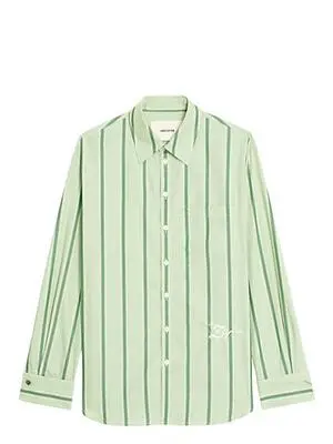 Zadig&Voltaire Morning Striped Cotton-poplin Shirt - Anis