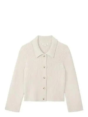 THE WHITE COMPANY Ribbed Knitted Cotton-blend Cardigan - Scandiwhte