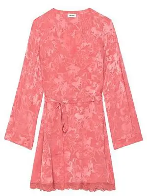 Zadig&Voltaire Horse-jacquard Silk Mini Dress - Tea Rose