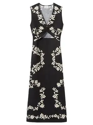 Claudie Pierlot Floral-print Cut-out Maxi Dress - Dark Print