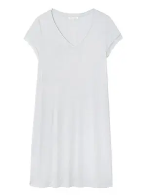 THE WHITE COMPANY V-neck Lace-trim Jersey Nightdress - Pale Blue