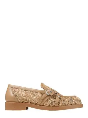 JIMMY CHOO Kalia Raffia And Leather Loafers - Natural/cappuccino