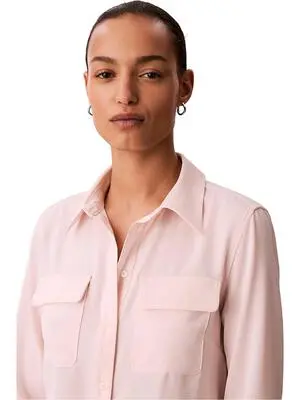 Calvin Klein Utility Classic Button-down Shirt - Silver Peony