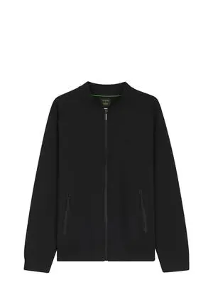 BOSS Porsche X Zip-up Sweatshirt With Embossed Branding - Black