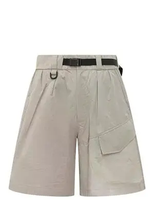 Y3 Belted Pleated Shorts - Neutrals