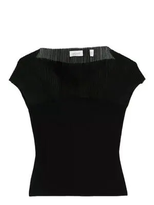 HOUSE OF DAGMAR Contrast Knitted Top - Black