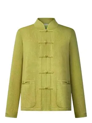 Shanghai Tang Knot Button Pocket Cardigan - Yellow