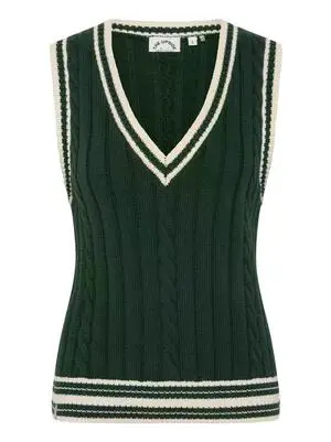The Upside Santa Fe Julia Cable-knit Vest - Green