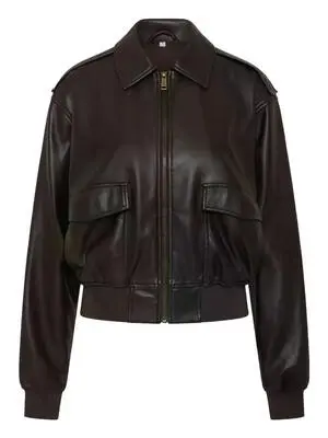 The Upside Zariah Collared Bomber Jacket - Brown