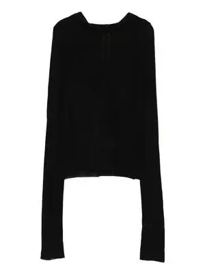 Rick Owens Cropped Hoodie - Black