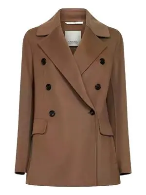 Max Mara Double-breasted Virgin Wool Jacket - Brown
