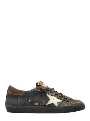 GOLDEN GOOSE Super-star Panelled Leather Sneakers - Black