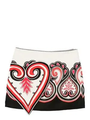 Farm Rio Graphic Mini Skirt - White
