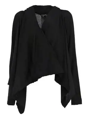 ANN DEMEULEMEESTER VINTAGE Asymmetrical Open Cardigan - Black