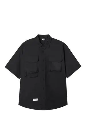 FINGERCROXX Pocket-detail Short-sleeve Shirt - Black