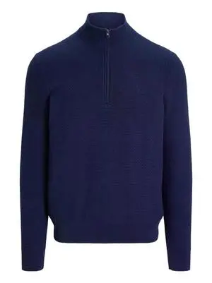Rlx Ralph Lauren Half-zip Waffle Sweater - Blue