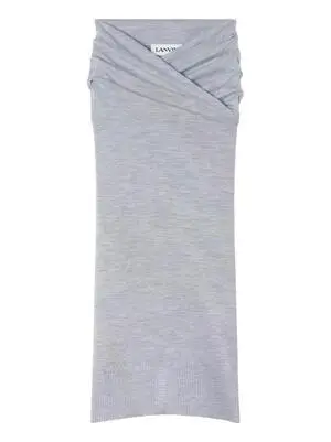 LANVIN Draped Wrap-effect Midi Skirt - Grey