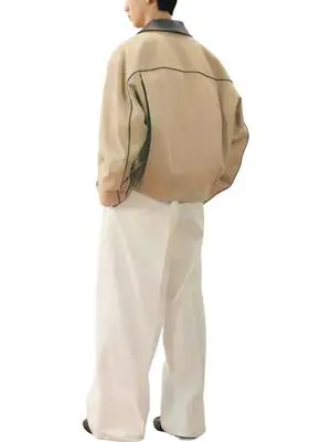 CROQUIS Contrasting Collar Jacket Neutrals