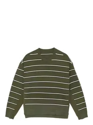 CROQUIS Striped Crewneck Jumper - Green