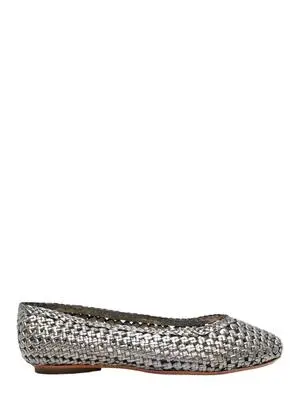 Dragon Diffusion Woven Ballerina Shoes - Silver