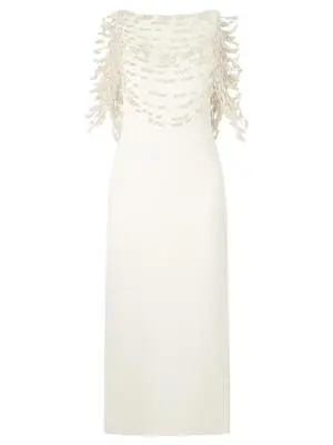 Cult Gaia Meri Cape-effect Embellished Knitted Midi Dress - Neutrals