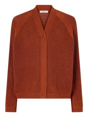 Max Mara Open-knit Silk-blend Cardigan - Red