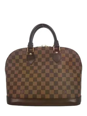 LOUIS VUITTON 2007 Alma Damier Ebene Tote Bag - Brown