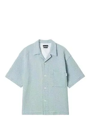 FIVE CM Textured Short-sleeve Shirt - Blue