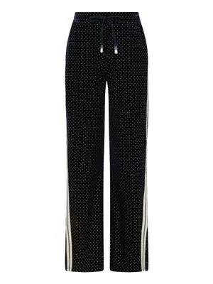 The Upside Polka-dot Trousers With Side Stripe - Blue