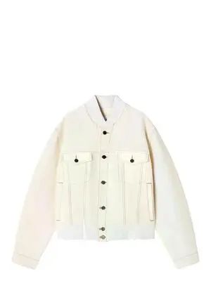 LANVIN Ribbed Jacket With Chest Pockets - Neutrals