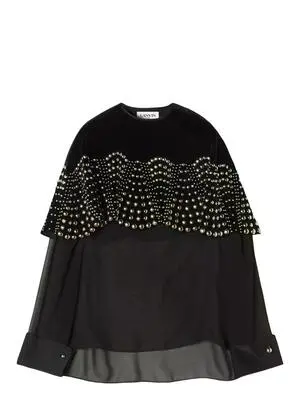 LANVIN Beaded Velvet Top - Black