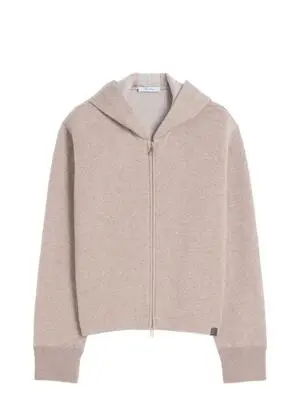 Max Mara Cashmere And Wool Jersey Hooded Sweatshirt - Beige