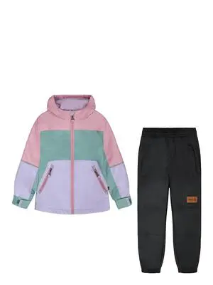 DEUX PAR DEUX Two-piece Colorblock Outerwear Set - Mauve Colorblock