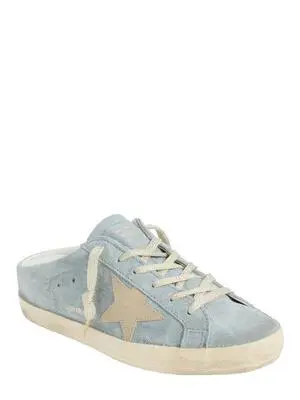 GOLDEN GOOSE Super-star Sabot Mule Sneakers - Light Blue/beige