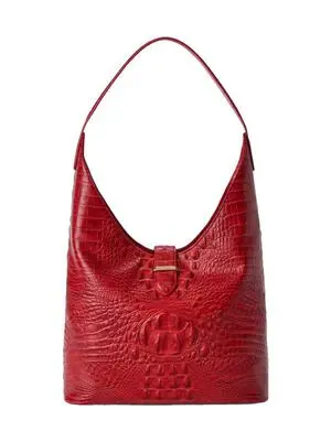 Brahmin Gwynne Croc Embossed Leather Shoulder Bag - Salsa