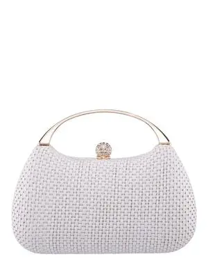 Nina Brando Frame Clutch - White