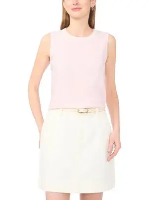 Vince Camuto Sleeveless Rosette Neckline Top - Pink Lilac