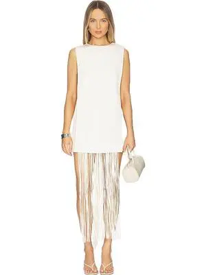 Alexis Mackenzie Dress With Removable Fringe - Off White
